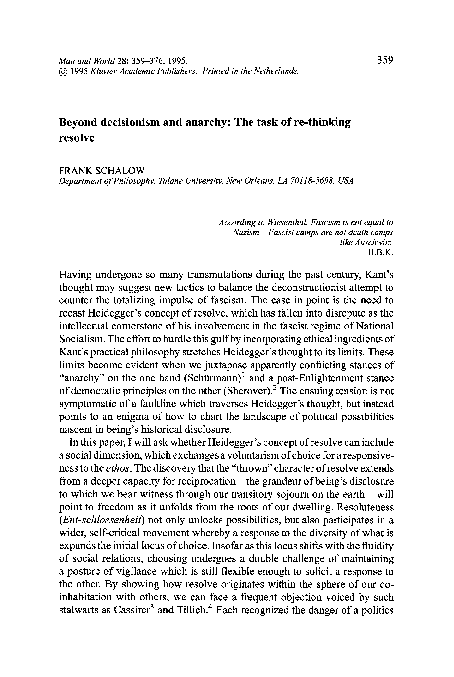 (PDF) Beyond decisionism and anarchy: The task of re-thinking resolve