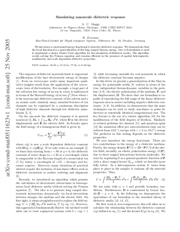 (PDF) Simulating Nanoscale Dielectric Response
