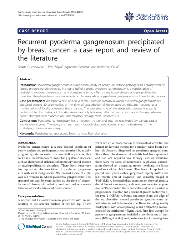 (PDF) Recurrent and treatment-resistant pyoderma gangrenosum, secondary to hidden underlying ...