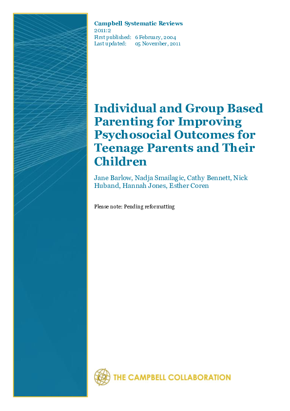 (PDF) Individual and group based parenting programmes for improving ...