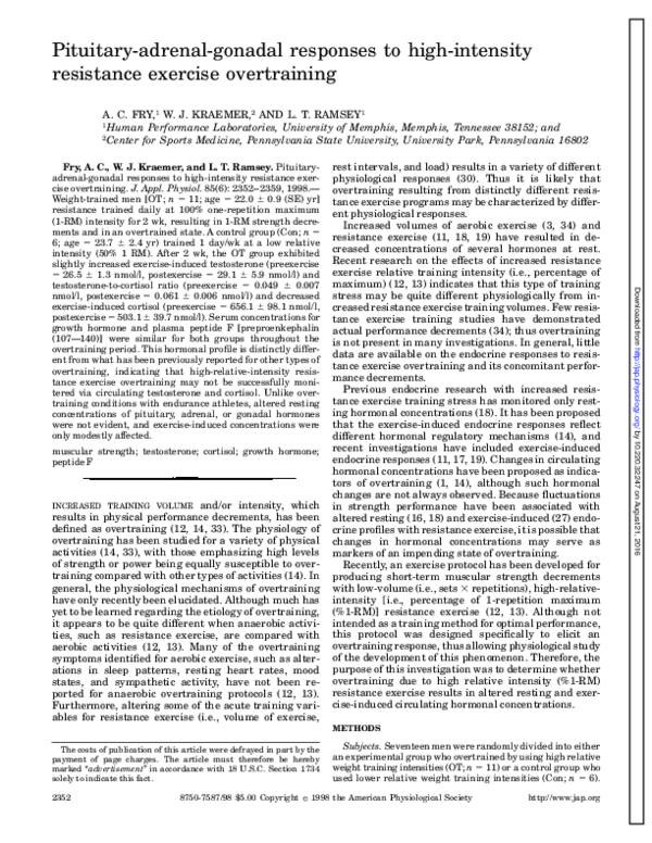 (PDF) Diagnosing overtraining in athletes using the two-bout exercise ...