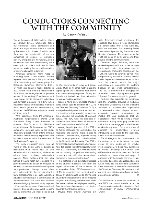 (PDF) Conductors Connecting with the Community