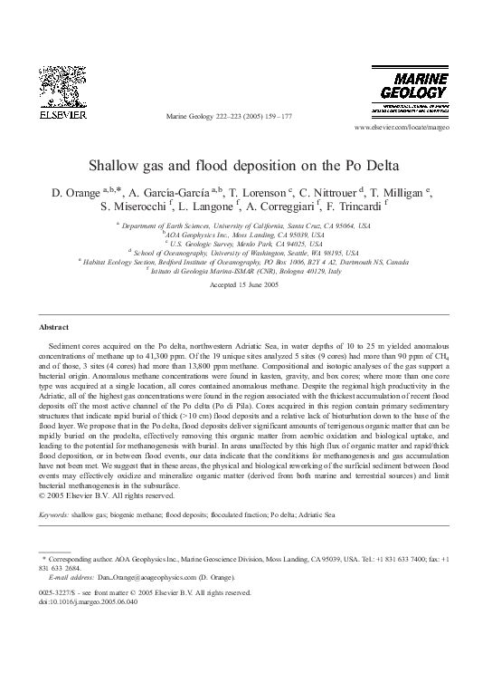 (PDF) Shallow gas and flood deposition on the Po Delta