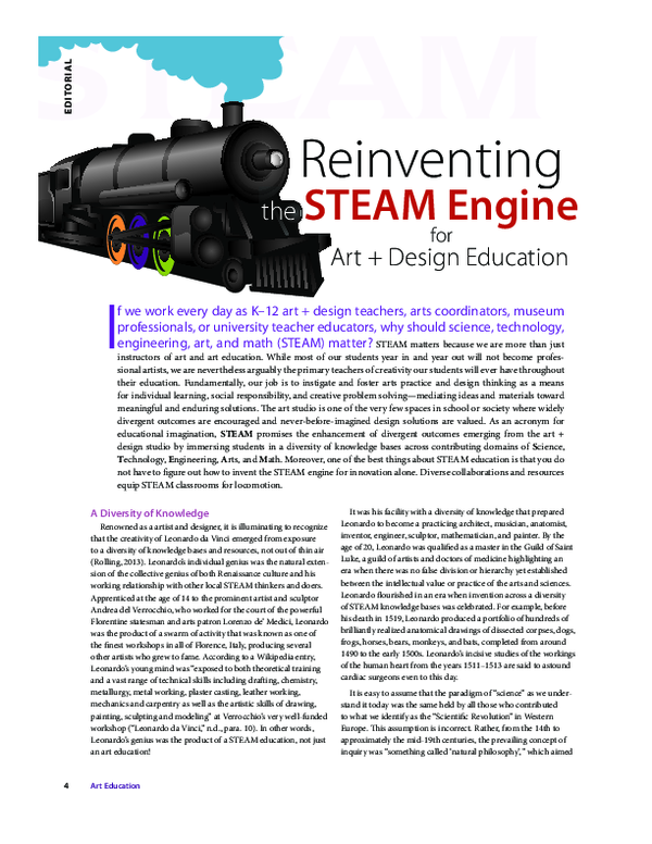 Reinventing the STEAM Engine for Art + Design Education