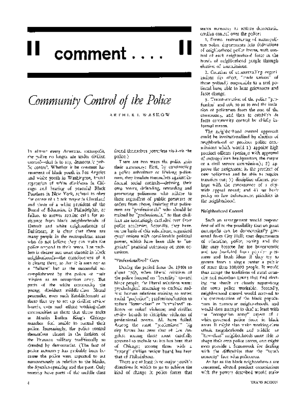 (PDF) Community control of the police