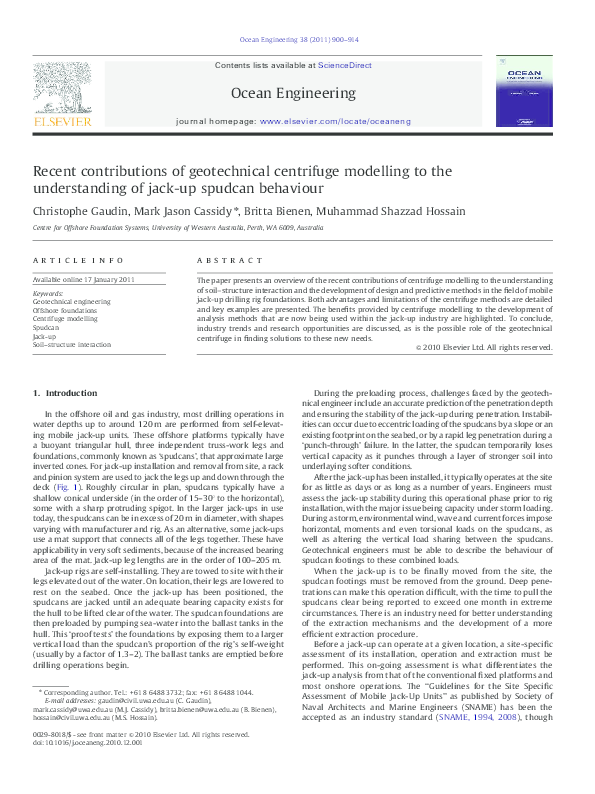 (PDF) Recent contributions of geotechnical centrifuge modelling to the ...