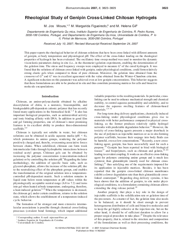 (PDF) Rheological Study of Genipin Cross-Linked Chitosan Hydrogels