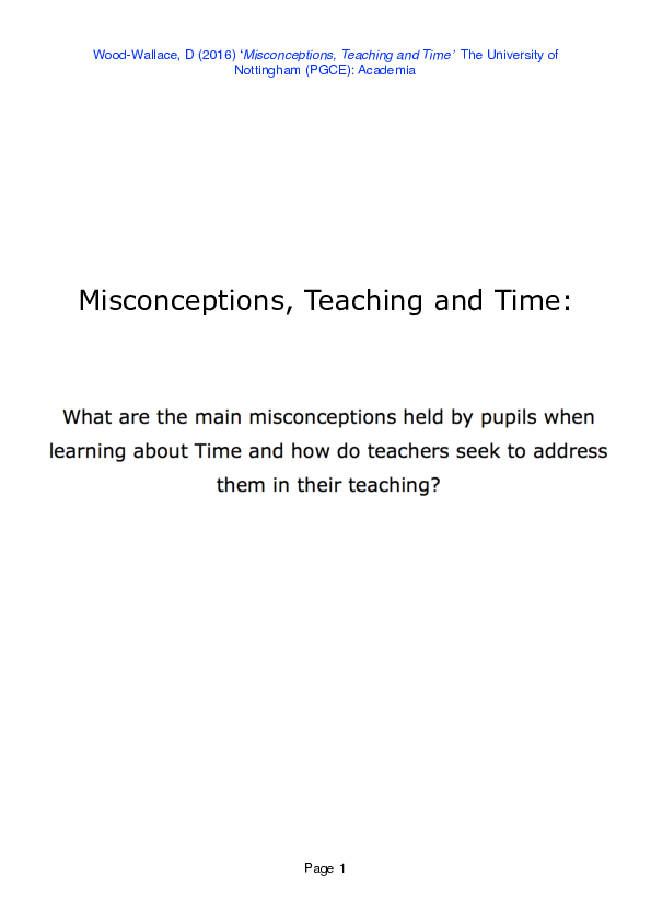 (PDF) (2016) Misconceptions, Teaching and Time