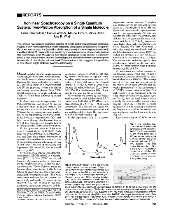 (PDF) Nonlinear Spectroscopy on a Single Quantum System: Two-Photon ...