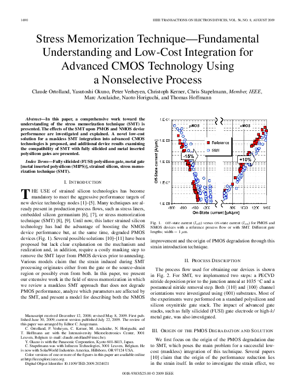 (PDF) Stress Memorization Technique—Fundamental Understanding and Low ...