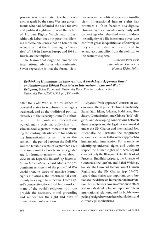 (PDF) Rethinking Humanitarian Intervention: A Fresh Legal Approach ...