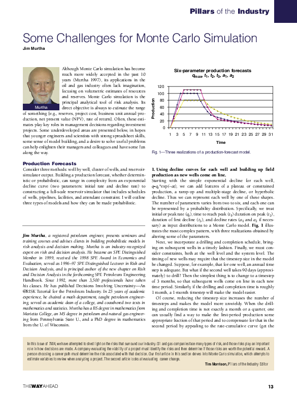 (PDF) Some Challenges for Monte Carlo Simulation