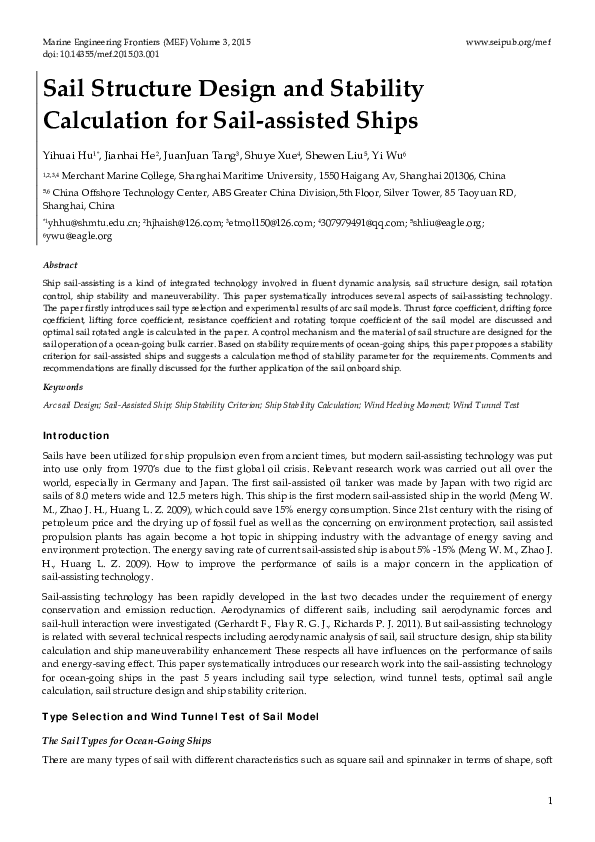 (PDF) Sail Structure Design and Stability Calculation for Sail-assisted ...