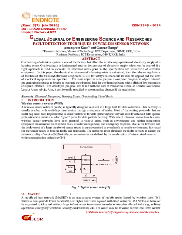 Fault Detection Techniques In Wirless Sensor Network