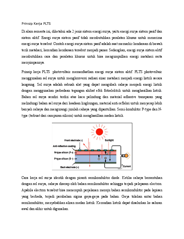 (DOC) Prinsip Kerja PLTS