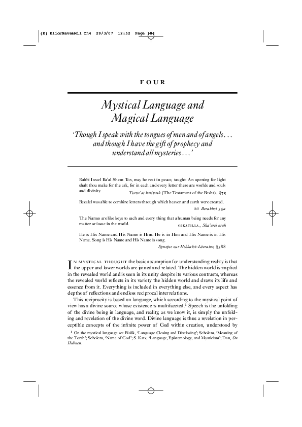 (PDF) Mystical Language and Magical Language