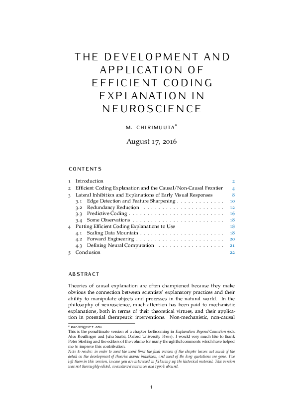 (PDF) THE DEVELOPMENT AND APPLICATION OF EFFICIENT CODING EXPLANATION ...