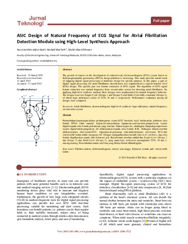 (PDF) ASIC Design of Natural Frequency of ECG Signal for Atrial ...