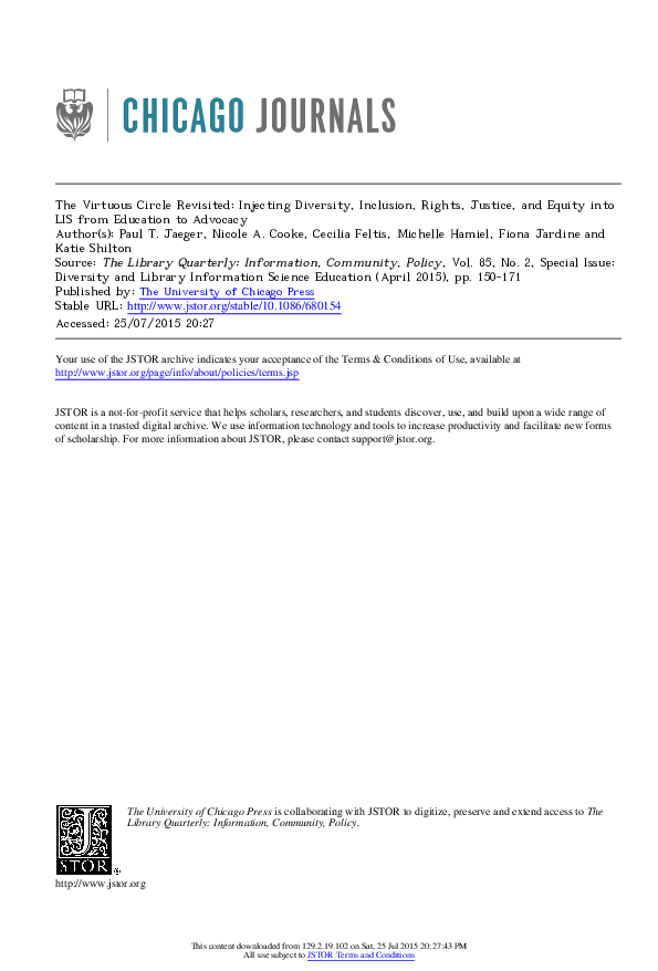 (PDF) The Virtuous Circle Revisited: Injecting Diversity, Inclusion, Rights, Justice, and Equity ...
