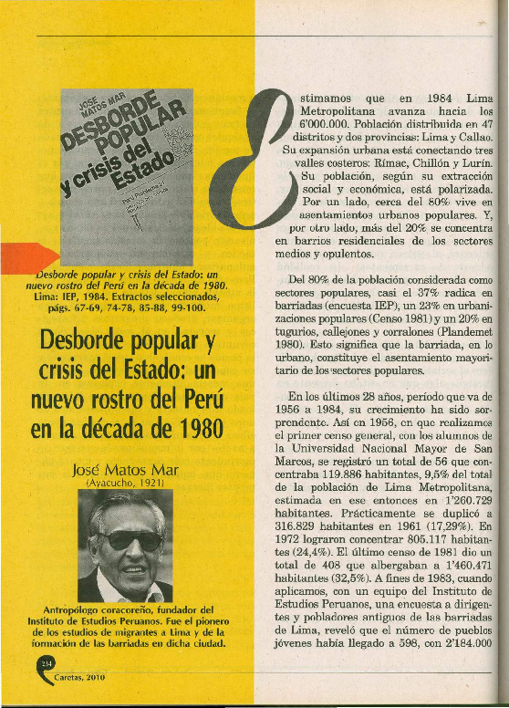 (PDF) Jose Matos Mar Desborde popular y crisis del Estado todo compressed