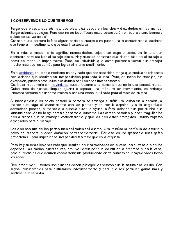 (DOC) CONSERVEMOS LO QUE TENEMOS