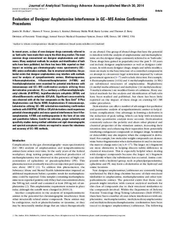 (PDF) Evaluation of Designer Amphetamine Interference in GC –MS Amine ...