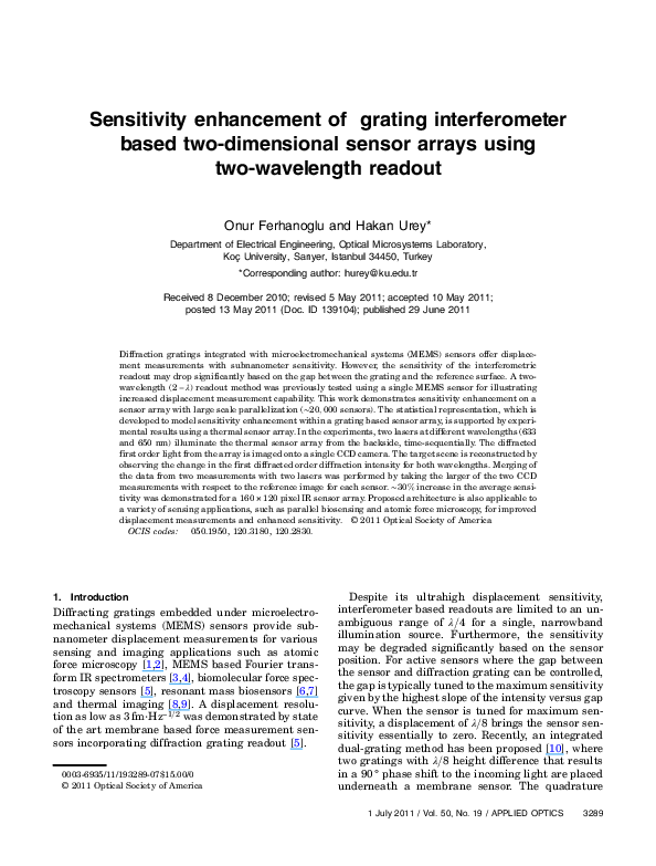 (PDF) Sensitivity enhancement of grating interferometer based two-dimensional sensor arrays ...
