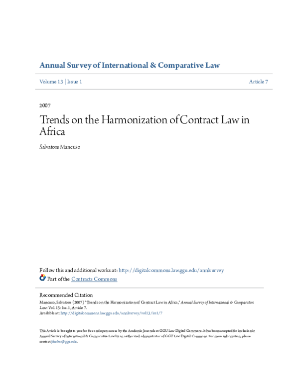 (PDF) Annual Survey of International & Comparative Law Trends on the ...