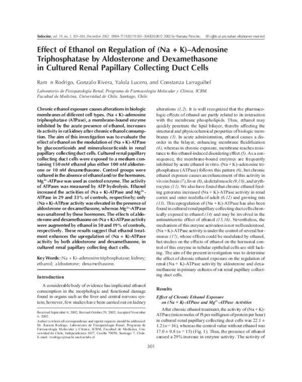 (PDF) Effect of Ethanol on Regulation of (Na + K)-Adenosine Triphosphatase by Aldosterone and ...