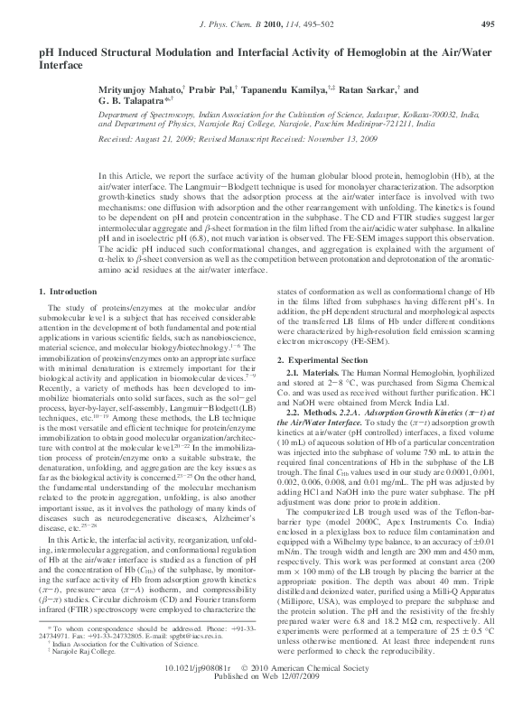 (PDF) pH Induced Structural Modulation and Interfacial Activity of ...