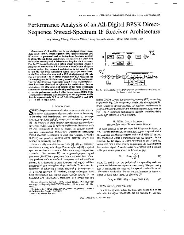(PDF) Performance Analysis of an All-Digital BPSK Direct-Sequence Spread-Spectrum IF Receiver ...
