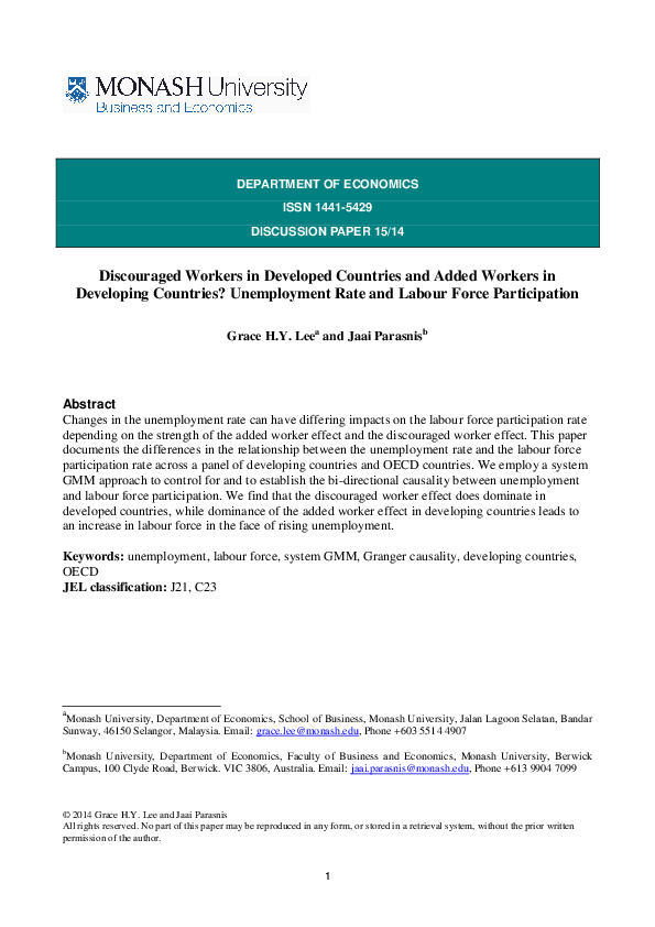 unemployment in developed countries