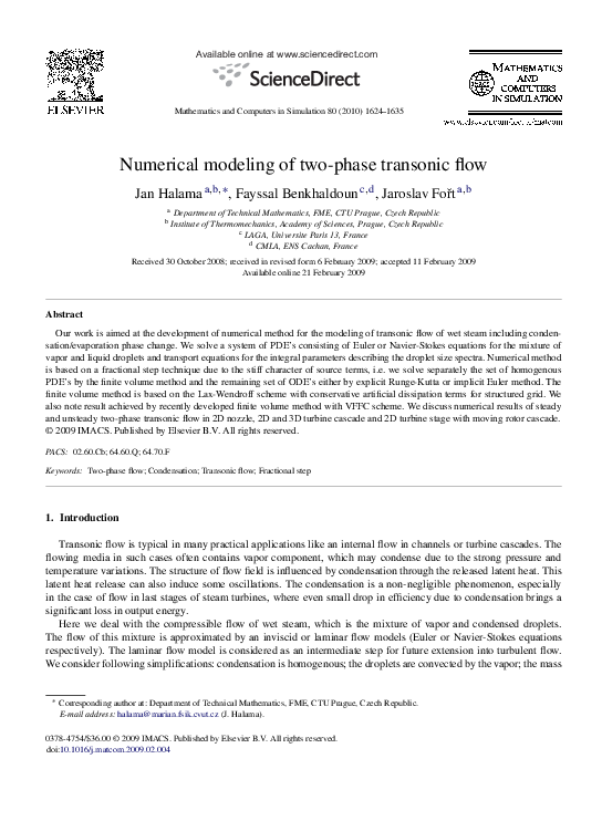 (PDF) Modeling Two-Phase Transonic Flow Using Fractional Step Methods