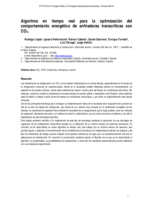 (PDF) Algoritmo en tiempo real para la optimizaci'on del comportamiento ...