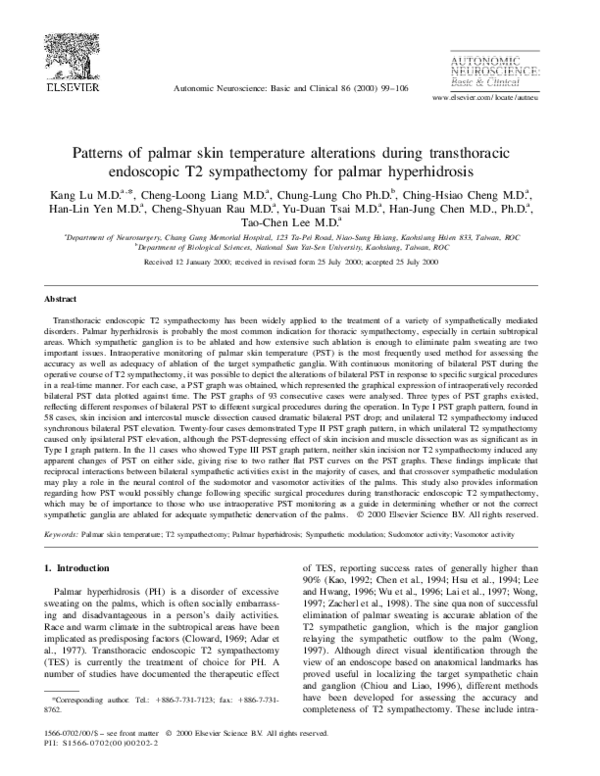 (PDF) Patterns of palmar skin temperature alterations during ...