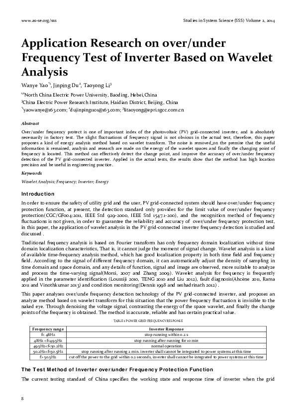 (PDF) Application Research on over/under Frequency Test of Inverter ...