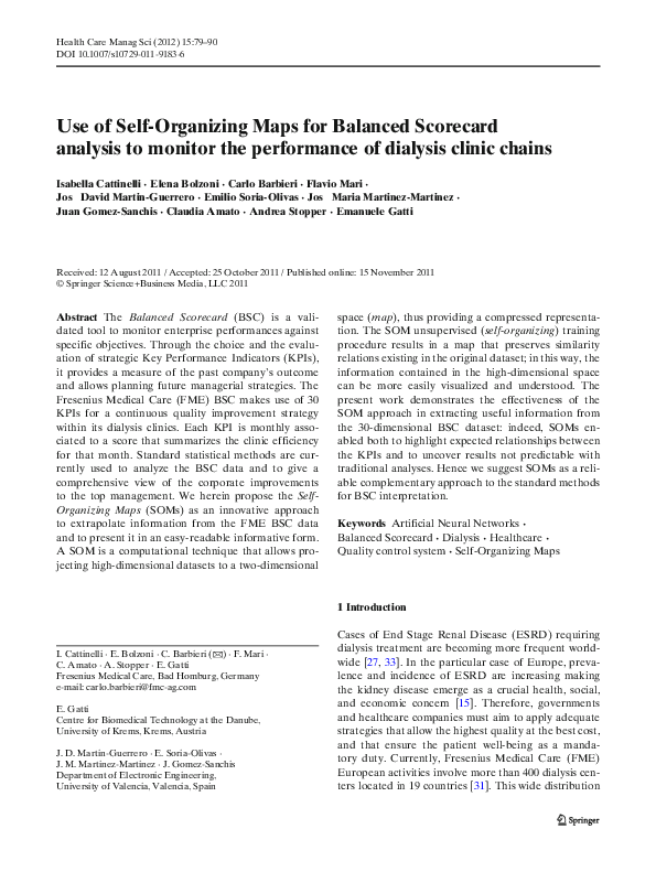 (PDF) Use of Self-Organizing Maps for Balanced Scorecard analysis to ...