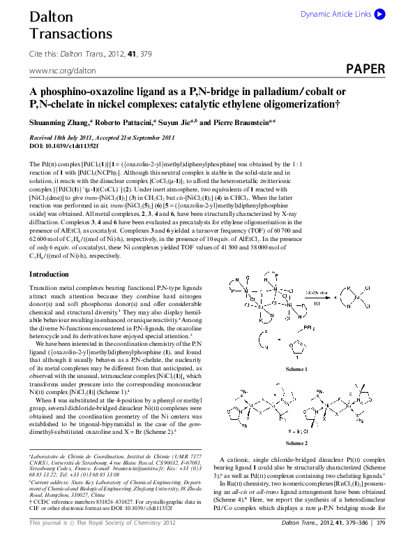 (PDF) 2012-Dalton P,N Pd-Co and Ni | Pierre Braunstein - Academia.edu