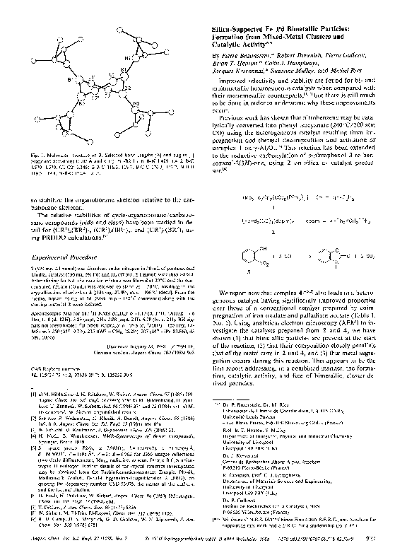 (PDF) Silica-Supported Fe?Pd Bimetallic Particles: Formation from Mixed ...