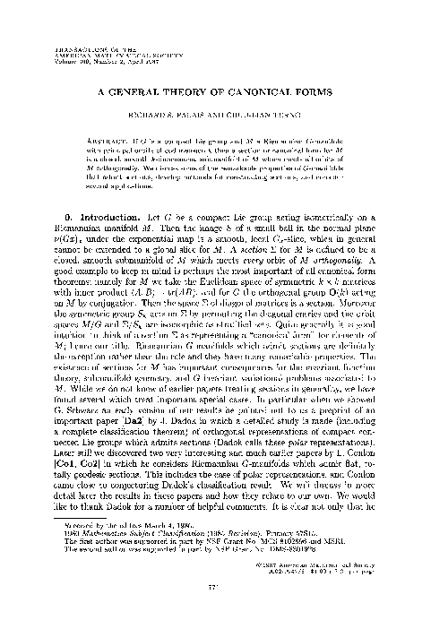 (PDF) A general theory of canonical forms