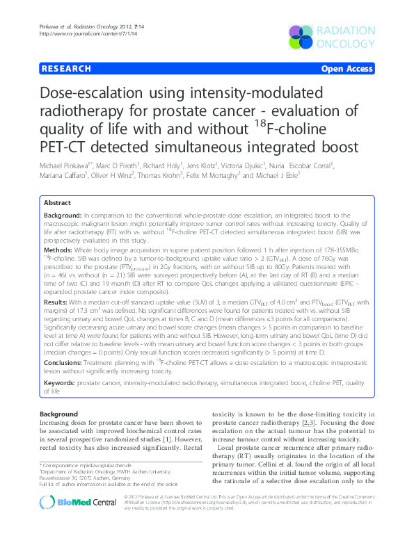(PDF) Dose-escalation using intensity-modulated radiotherapy for ...