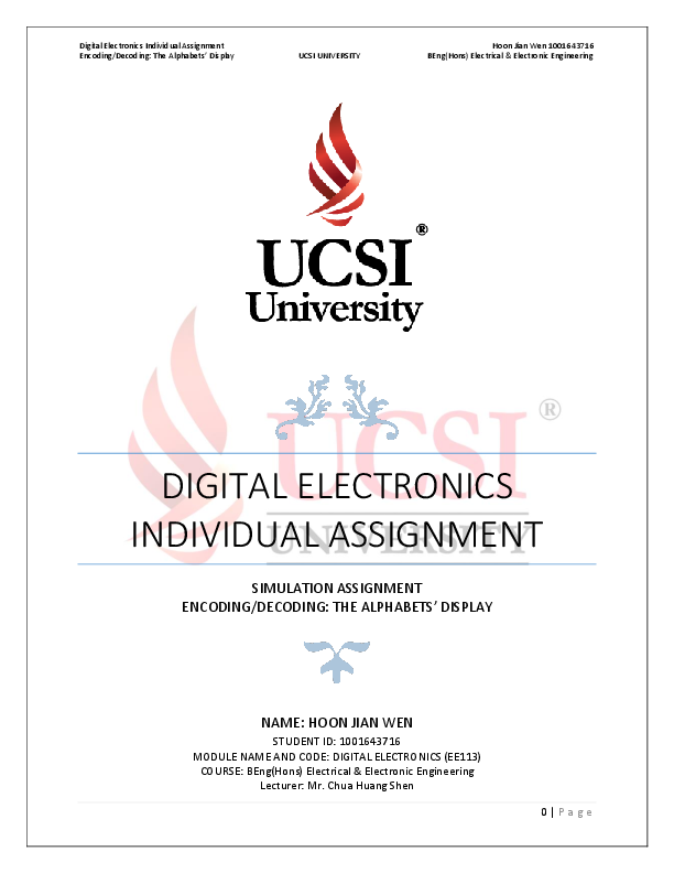 Pdf Digital Electronics Simulation Assignment Encodingdecoding The