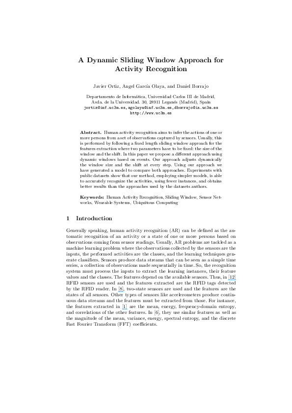 (PDF) A Dynamic Sliding Window Approach for Activity Recognition