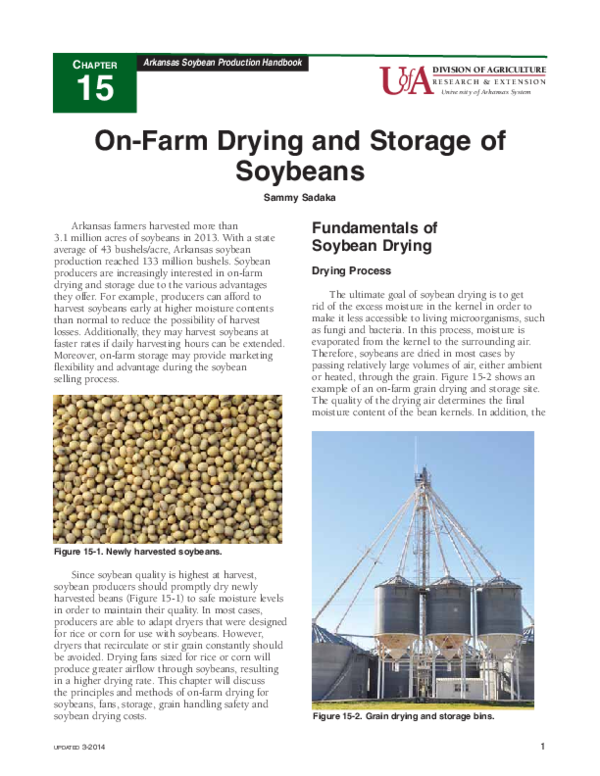 (PDF) ON-Farm Dryiing and Storage of Soybeans | Sammy Sadaka - Academia.edu