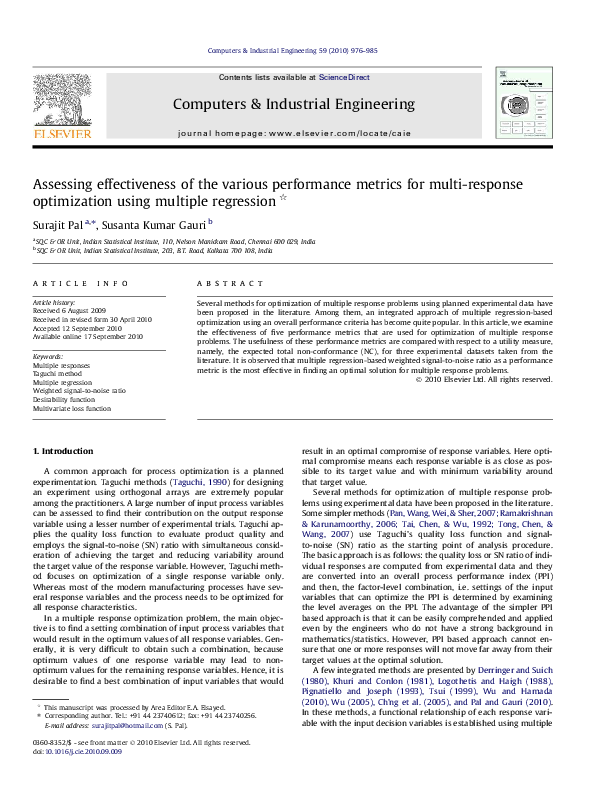 (PDF) Assessing effectiveness of the various performance metrics for multi-response optimization ...