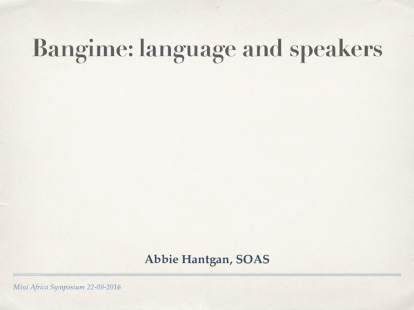 (PDF) Bangime: language and speakers