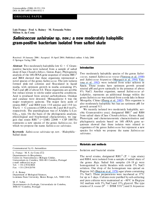 (PDF) Salinicoccus salsiraiae sp. nov.: a new moderately halophilic gram-positive bacterium ...
