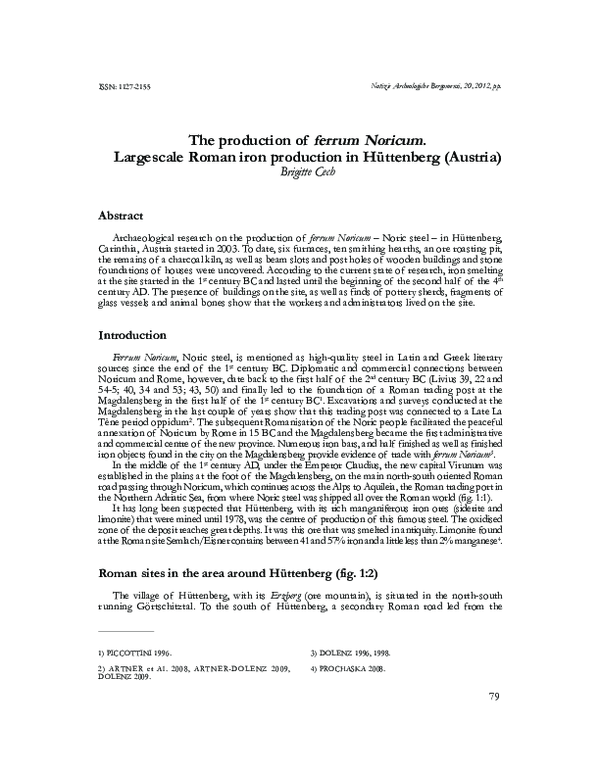 (PDF) The production of ferrum Noricum. Largescale Roman iron ...