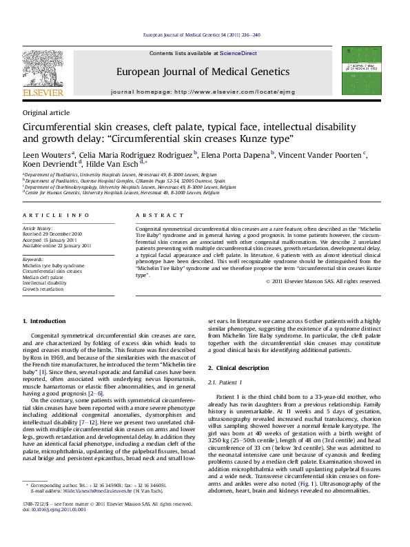 (PDF) Circumferential skin creases, cleft palate, typical face ...