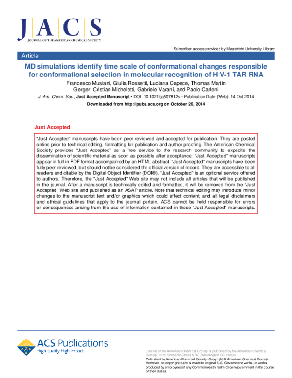 (PDF) Molecular Dynamics Simulations Identify Time Scale of ...